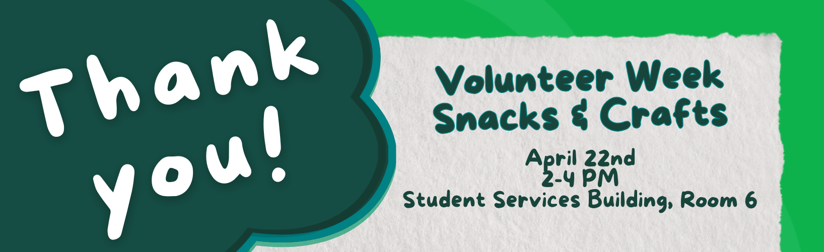 Volunteer Week Snacks & Crafts - Center for Community Engaged Learning ...